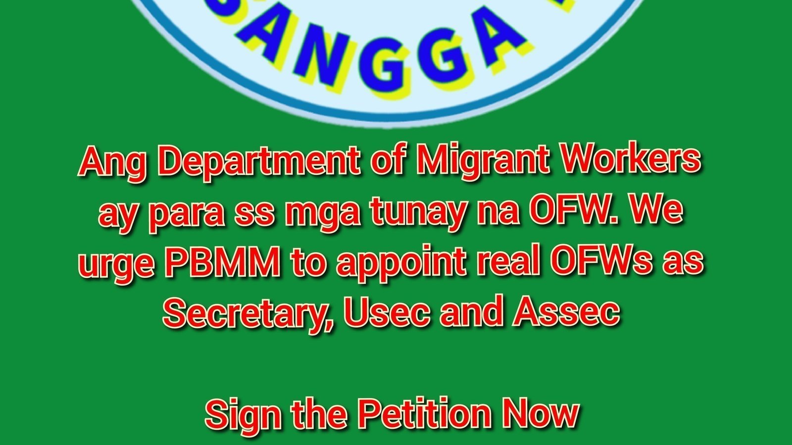 Petition · Ang DMW ay para sa mga OFW - Qatar · Change.org Petition · Ang DMW ay para sa mga OFW - Qatar · Change.org