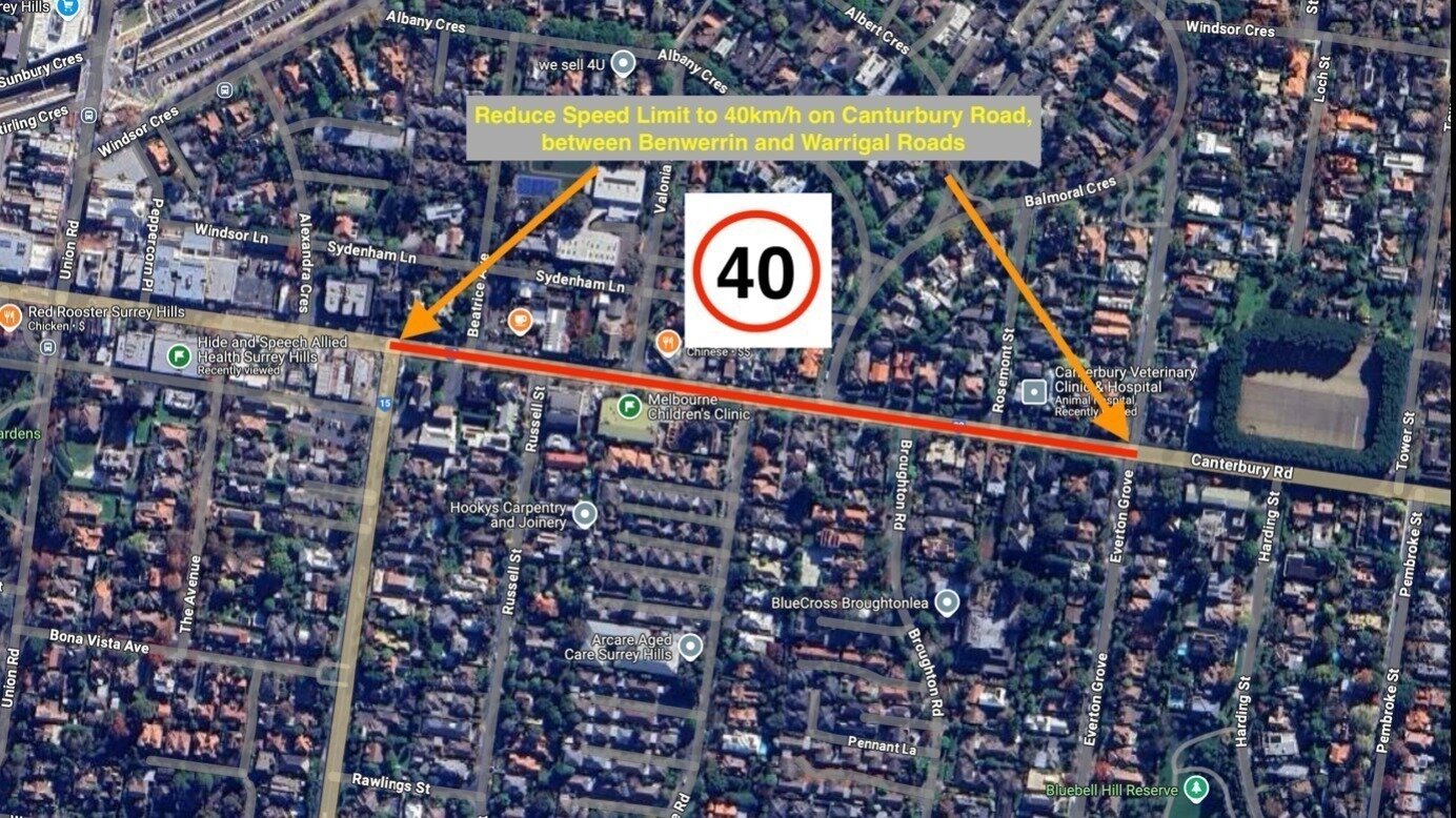 Petition · Lower Speed Limit to 40km/h on Canterbury Road (between ...