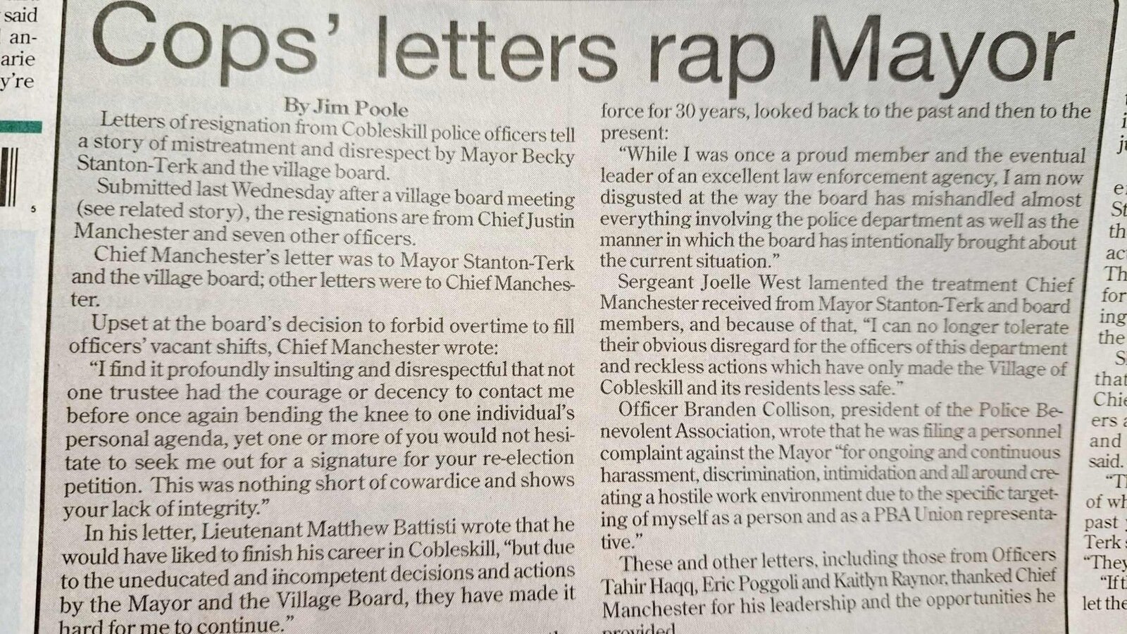 Petition · Call for the resignation of Cobleskill Village Mayor ...