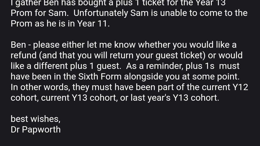 Petition · Inclusion at 2022 6th Form Prom - Guernsey · Change.org