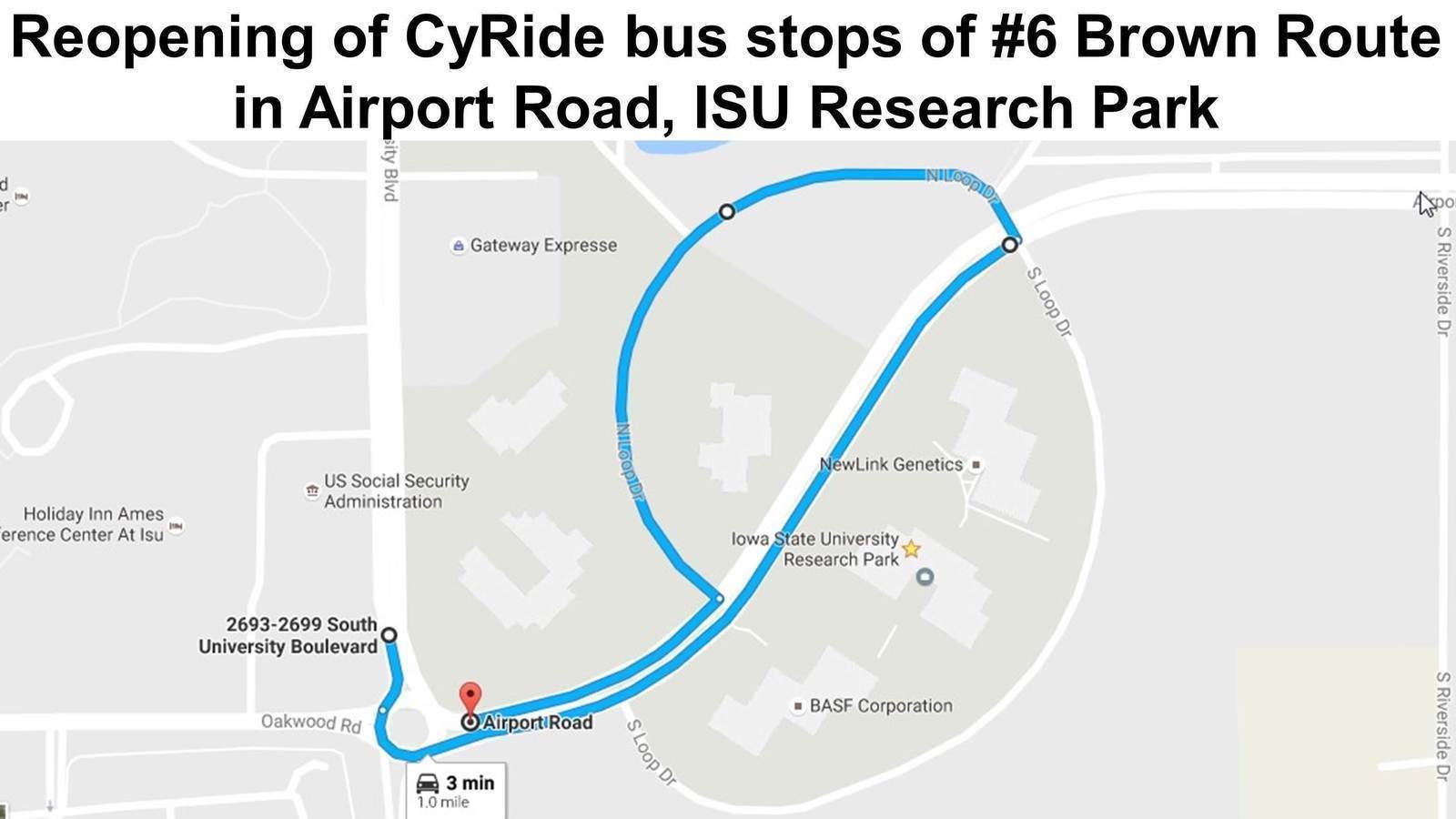 Petition · Reopening of CyRide bus stops #6 Brown Route in Airport Road ...
