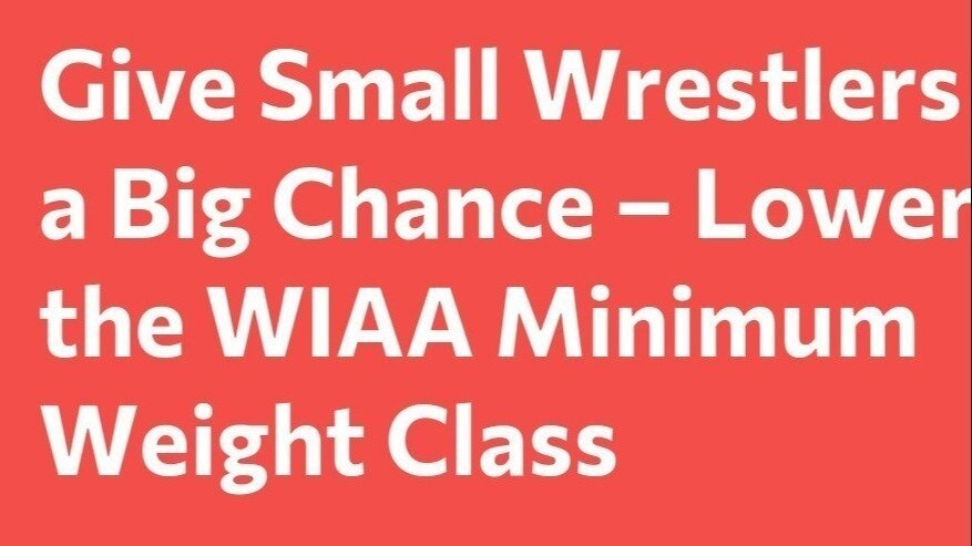 Petition · Give Small Wrestlers a Big Chance – Lower the WIAA Minimum ...