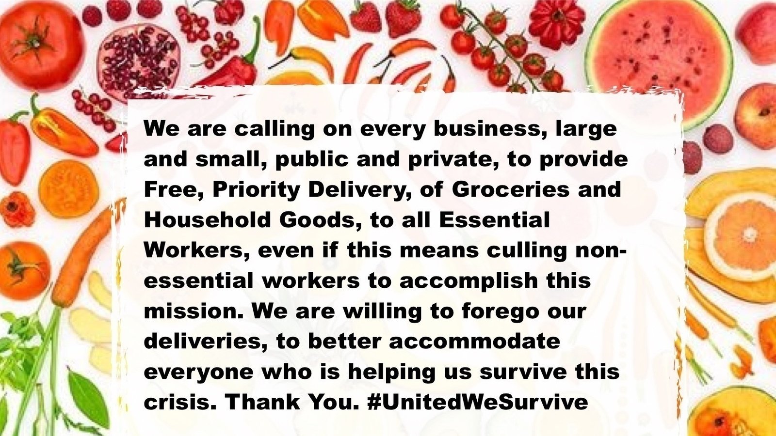 Petition · Priority Delivery of Groceries and Household Products for ...