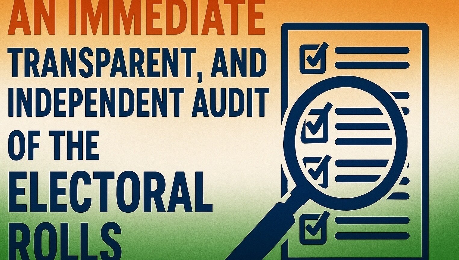 Petition · Demanding an Immediate, Transparent Audit of India's ...