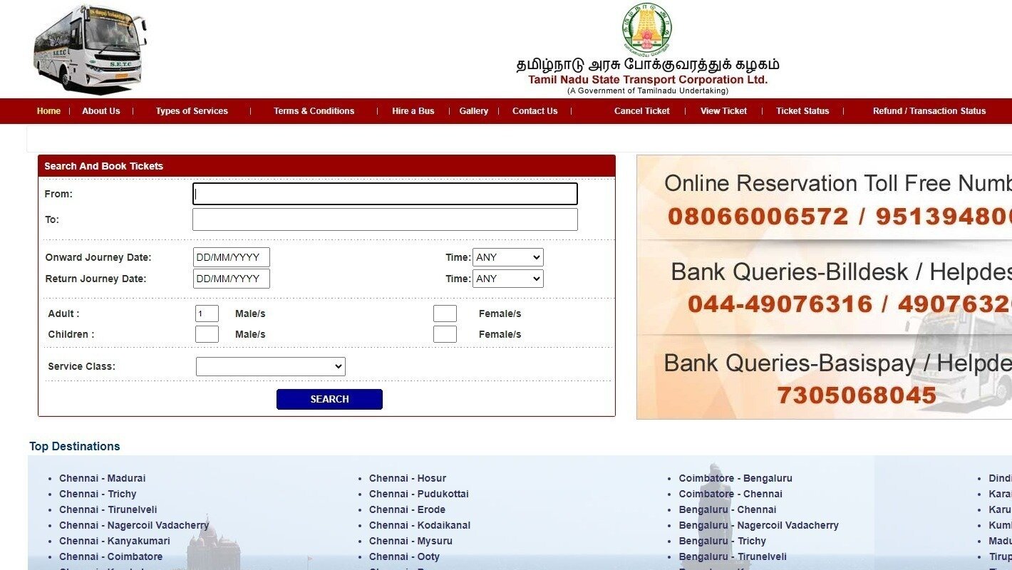 Petition · Redesign the TNSTC Website, Re-vamp the whole website ...