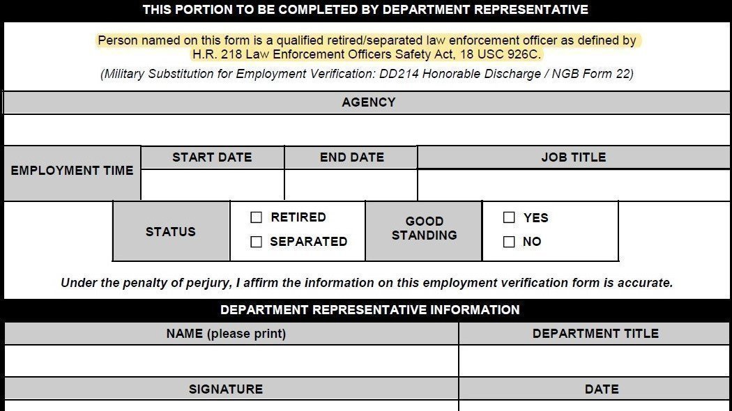 Petition · Retired officer concealed carry authority as granted by 18 ...