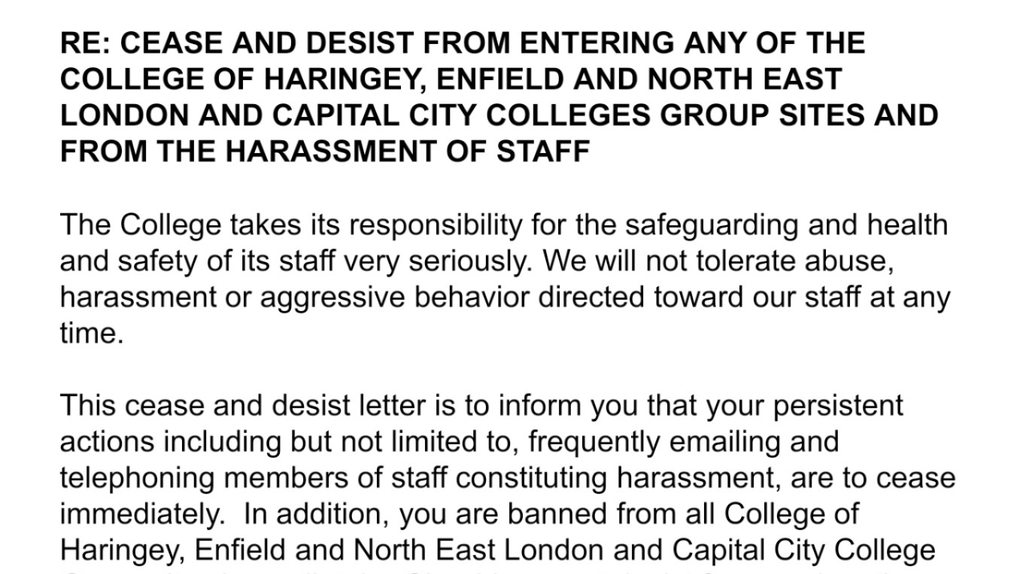 Petition · @CollegeNELondon Enfield #CONEL College TO BE INVESTIGATED ...