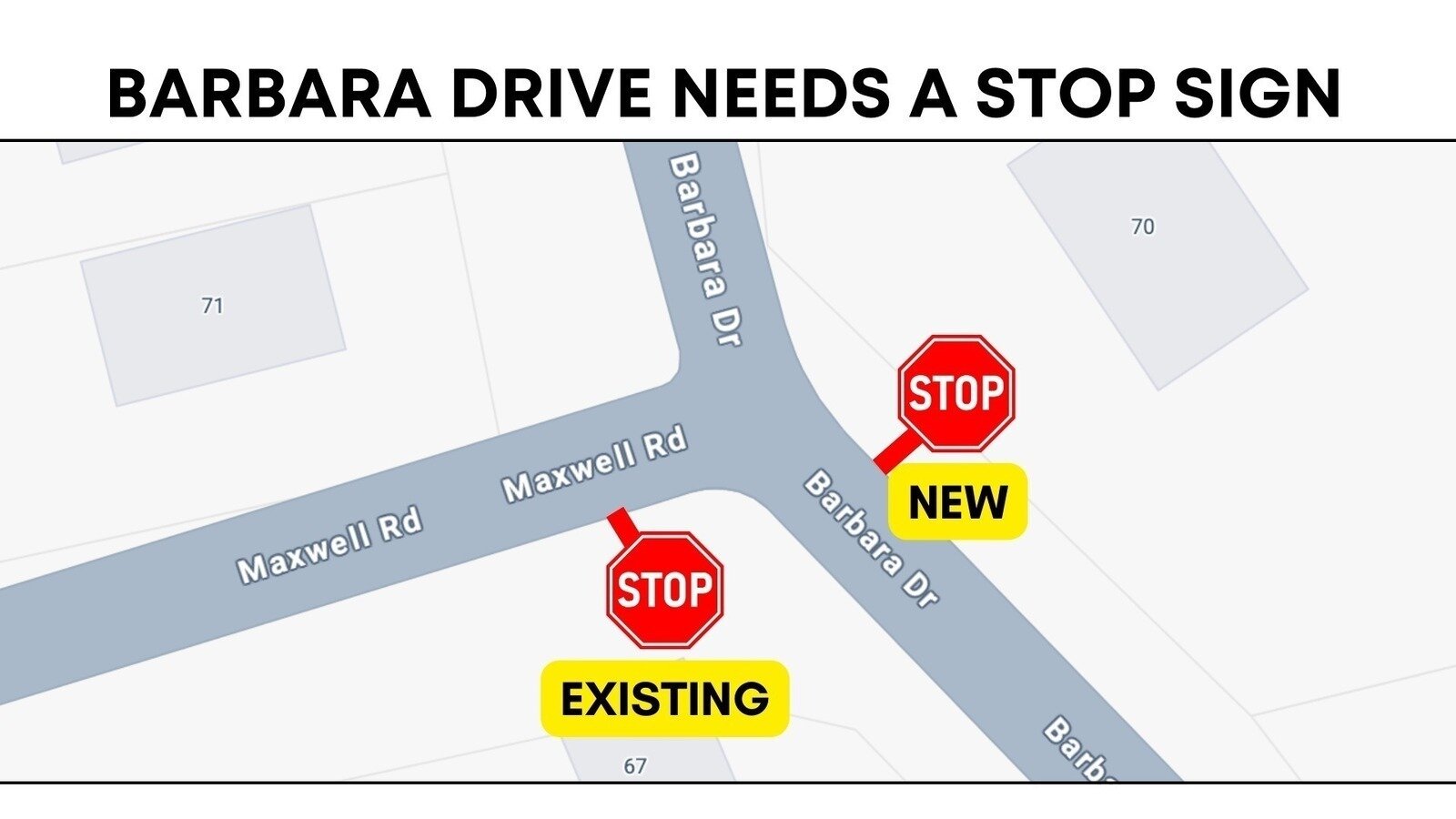 Petition · Barbara Drive Needs a Stop Sign! - Norwalk, United States ...