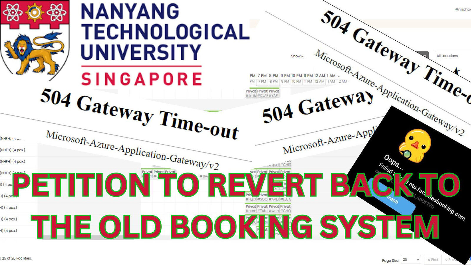 Petition · Petition to revert back to NTU's old booking system ... Petition · Petition to revert back to NTU's old booking system ...