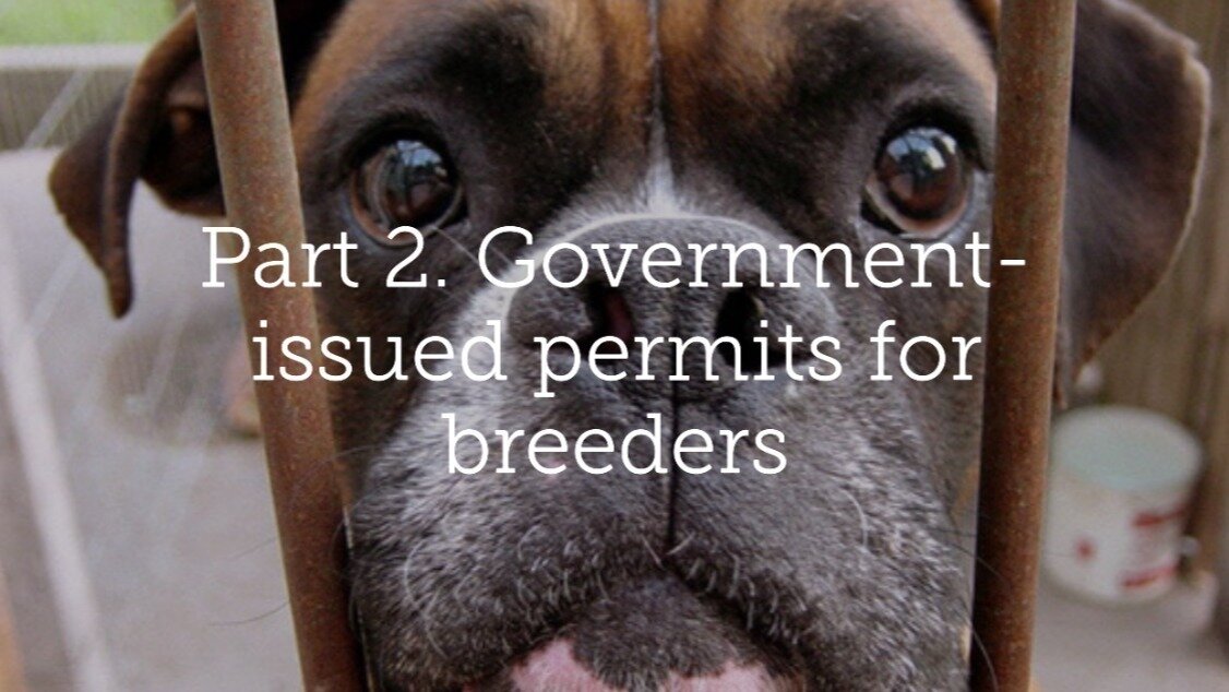 Petition update · Part 2. Government-issued permits for breeders ...