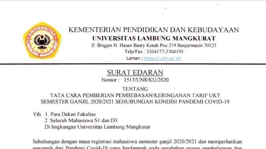 Petisi · BERIKAN KERINGANAN UKT UNTUK SELURUH MAHASISWA ULM KARNA PANDEMI KORONA. - Indonesia ...