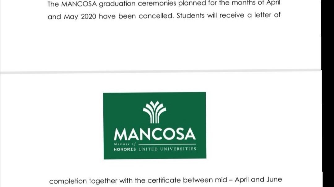 Petition · MANCOSA graduation should be postponed for later on in the ...