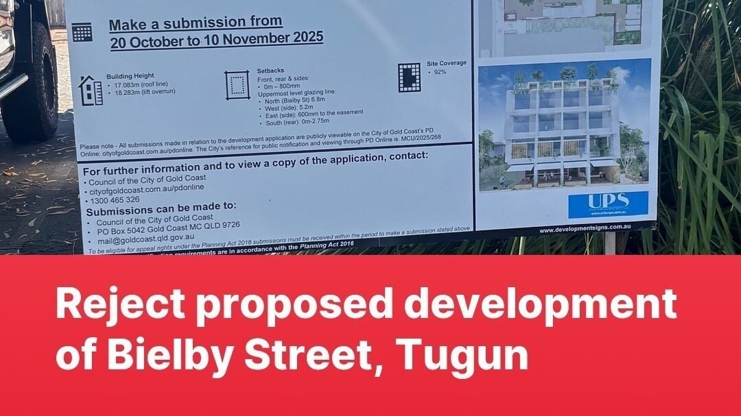 Petition · Reject proposed development of Bielby Street, Tugun - Tugun ...