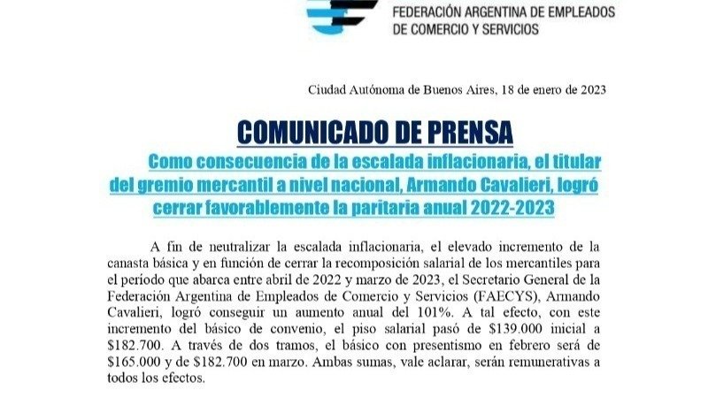 Petición · FAECYS:EMPLEADOS DE COMERCIO SOLICITAMOS QUE SE MODIFIQUE LA ...