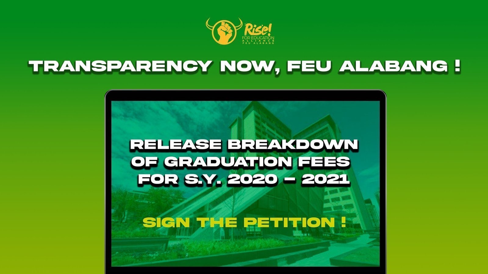 Petition · RELEASE BREAKDOWN OF FEU ALABANG 2021 GRADUATION FEES ...