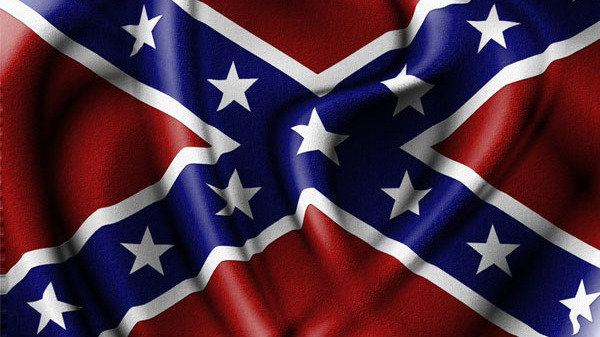 Rebel Flag Flying In The Air