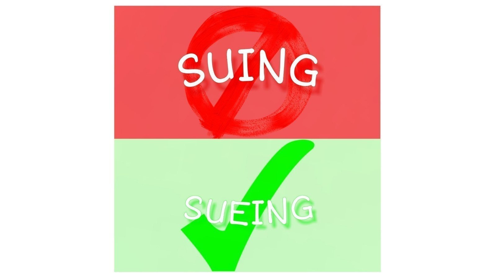Petition · change the spelling of suing to sueing because suing looks ...