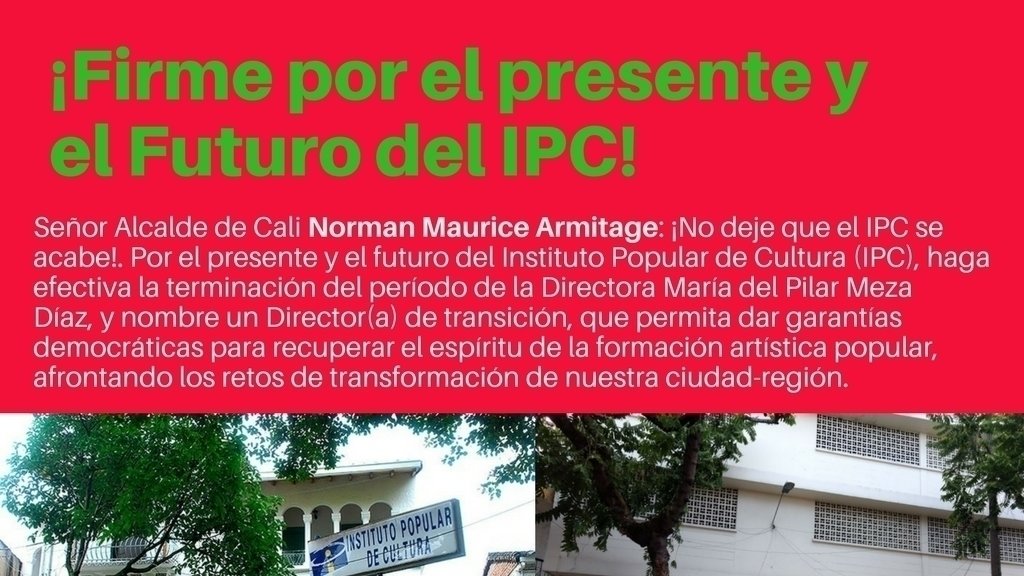 Petición · ¡Firme por el presente y el Futuro del Instituto Popular de ...