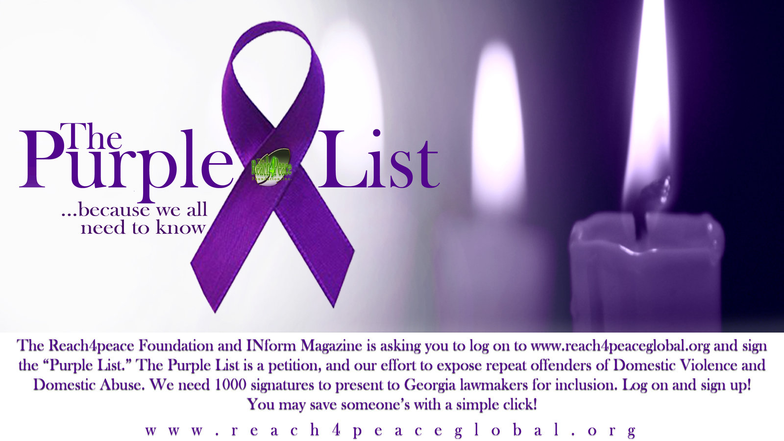 Petition · The "Purple List" monitors Domestic Violence Abusers upon ...