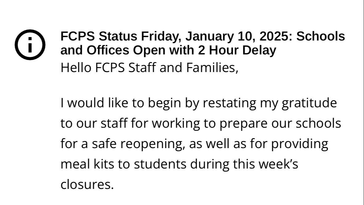 Petition · CLOSE FCPS DUE TO HAZARDOUS CONDITIONS - United States ...