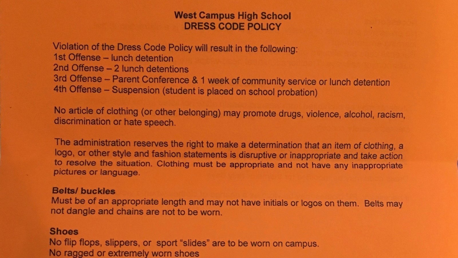 Petition · West Campus Dress Code Reform - United States · Change.org