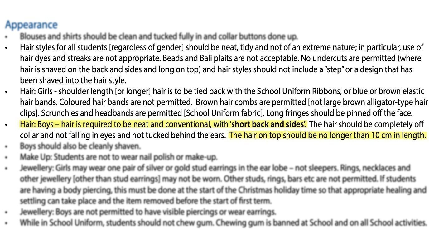 Petition · Modify male hairstyle restrictions to reflect contemporary ...