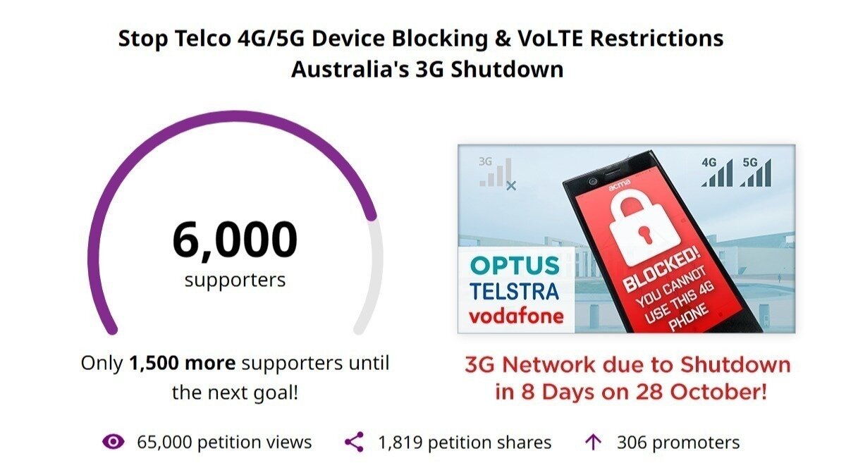 Petition update · 3G Shutdown in 8 Days! Petition over 6000 Signatures ...