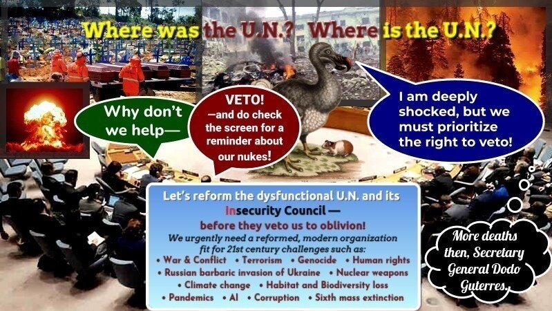 Petition · LET’S REFORM THE “UNITED” NATIONS: 78 yrs. of their failures ...