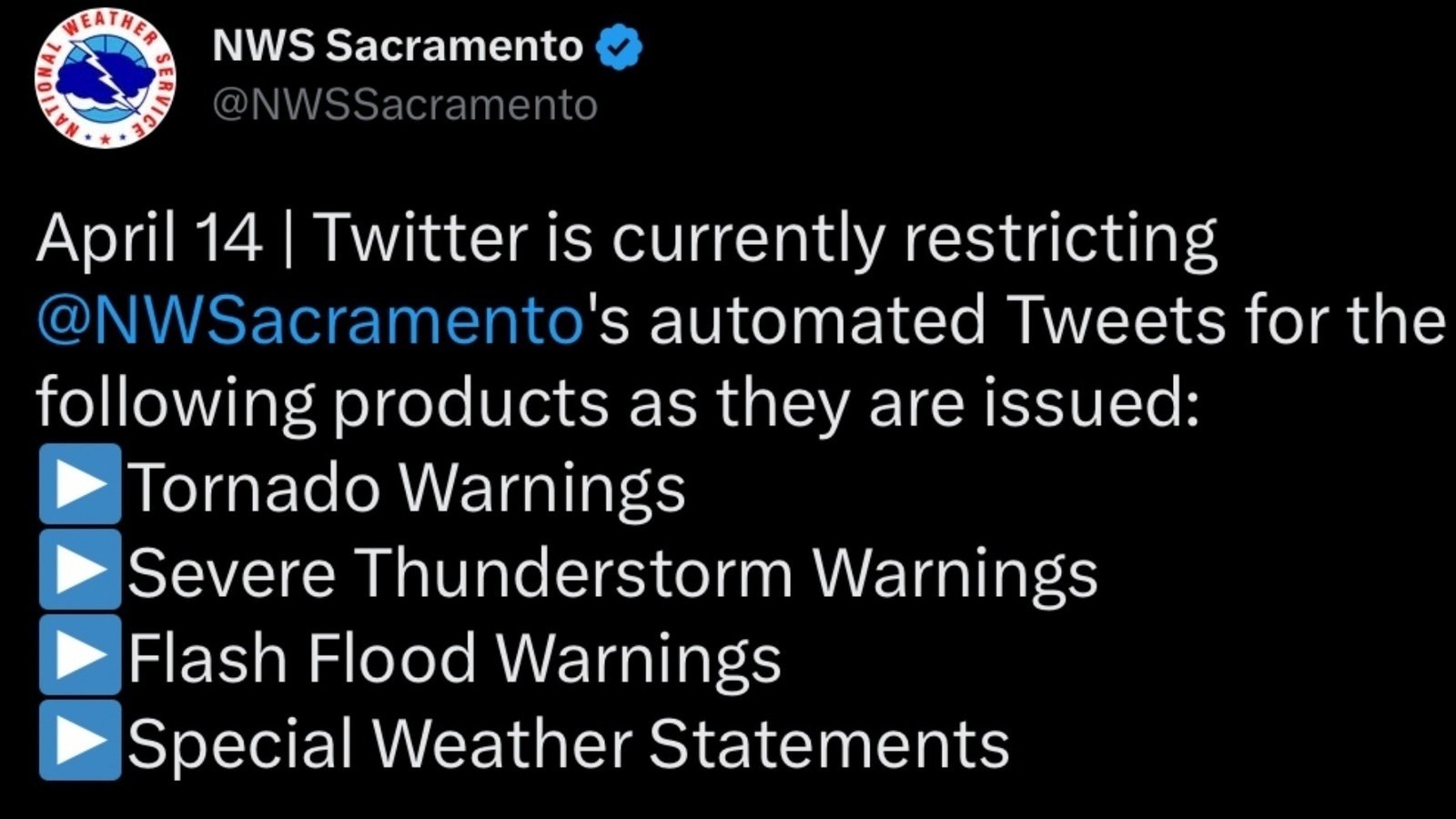 Petition · STOP Twitter from blocking National Weather Service ...