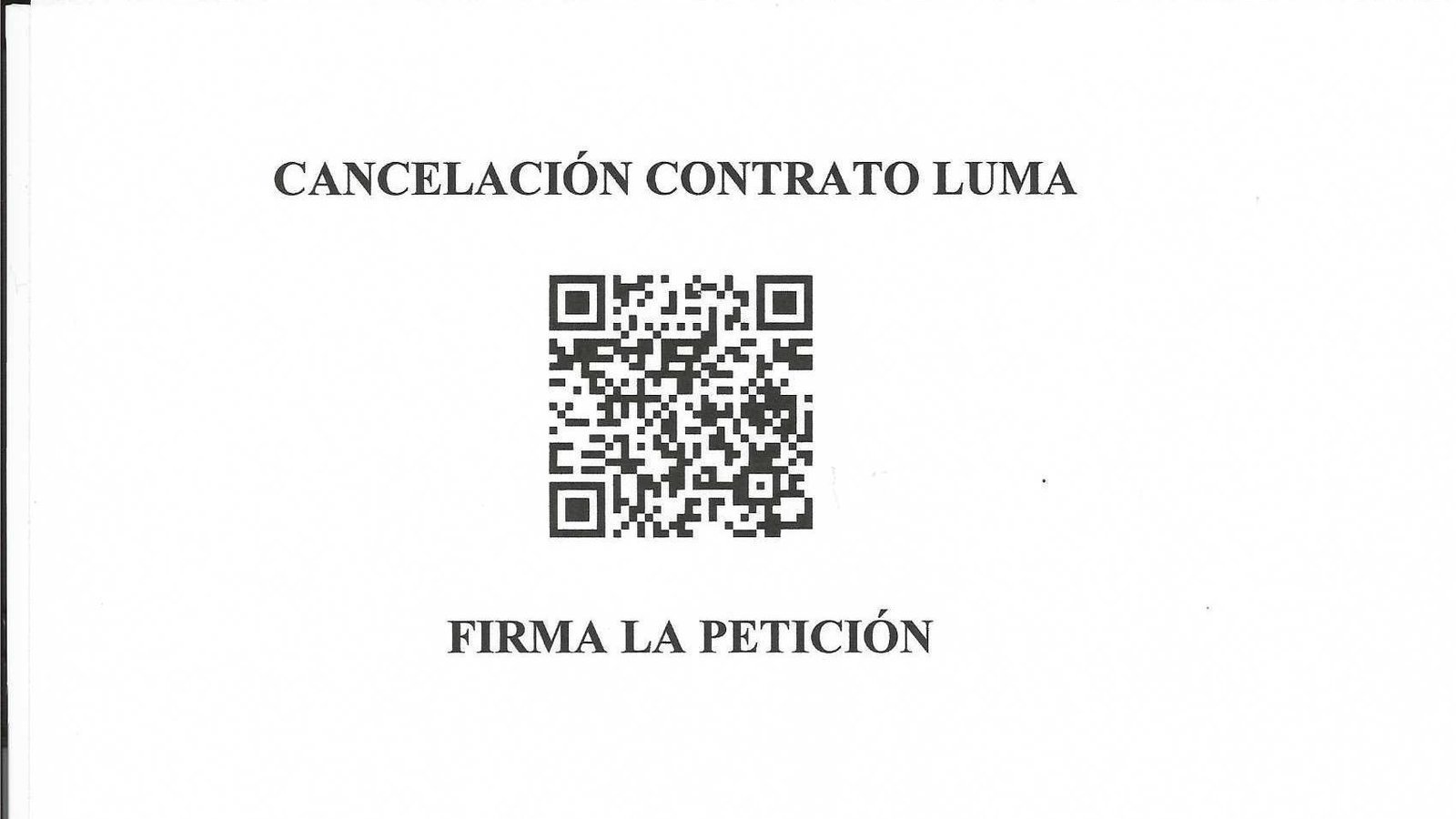 Petition update · QR CODE CANCELACIÓN CONTRATO LUMA FIRMA LA PETICIÓN ...