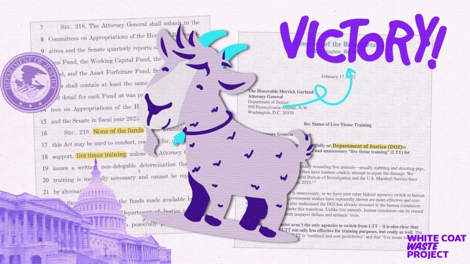 Petition update · Big Win: WCW Axes DOJ's Heinous 'Live Tissue Training ...