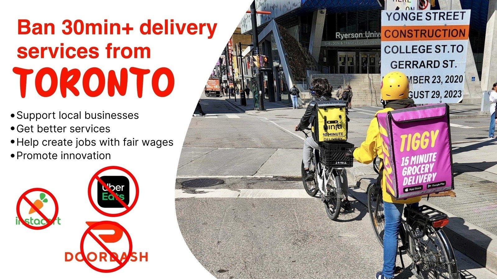 Petition · Ban all 30min+ food delivery services from Toronto - Canada ...