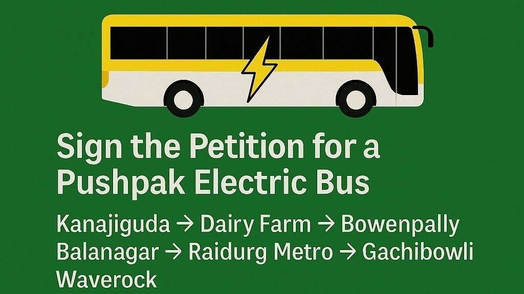 Petition · 🚍 Request for TGSRTC Pushpak Electric Bus: Kanajiguda Petrol ...