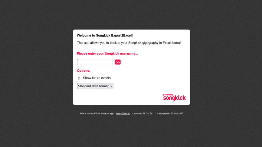 Petition · Grant the Songkick Export2Excel app access to the Songkick ...