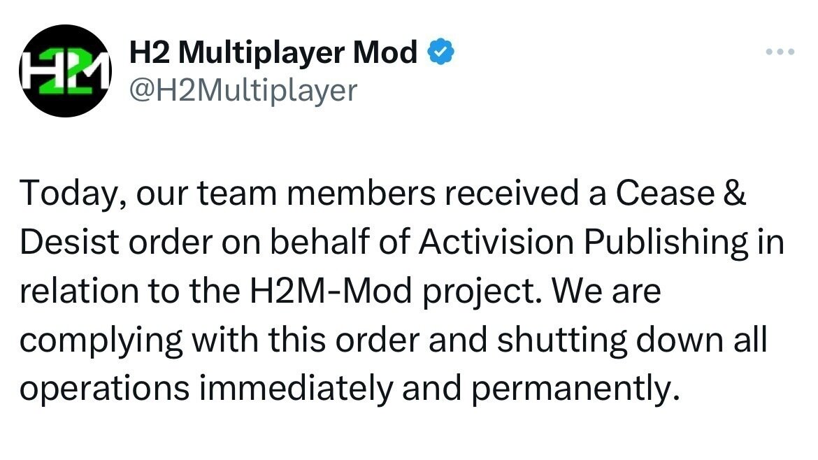 Petition · Urge Activision to Reverse Cease & Desist Order on H2 ...