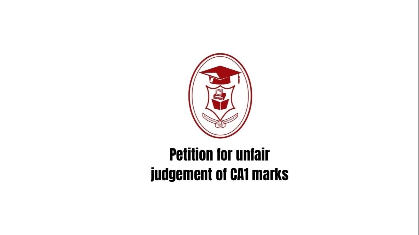 Petition · Petition for unfair judgement of CA1 marks - South Garia ...