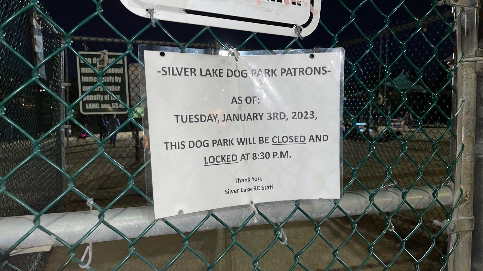 Petition · End the early closing hours of Silverlake Dog Park - United ...