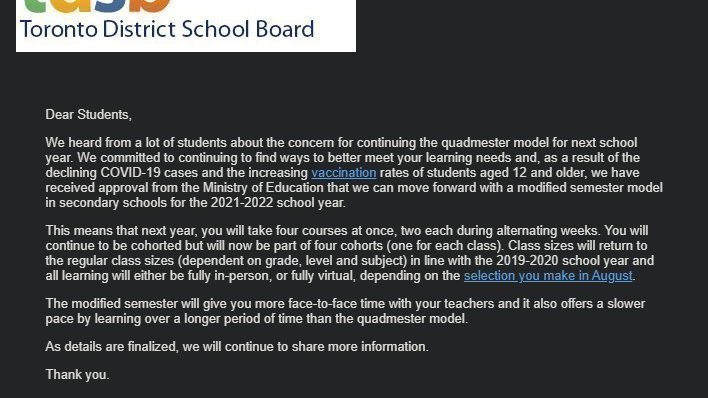 Petition · Change the TDSB's crooked schedule and save students and ...