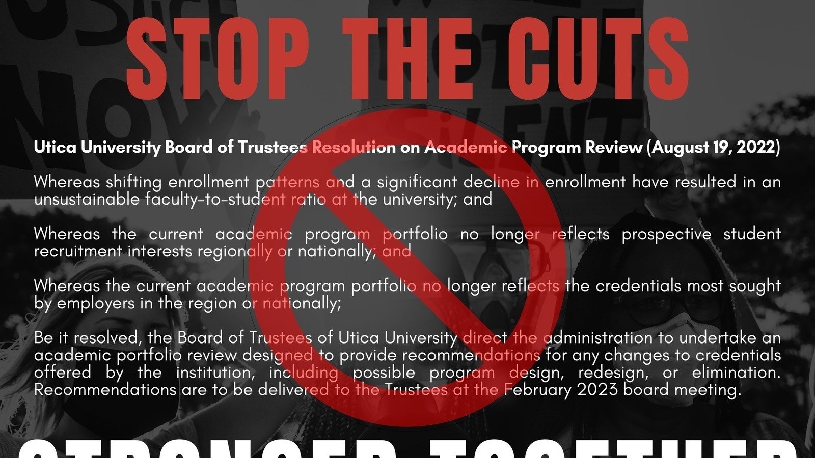 Petition · Save Utica! Stop The Cuts! - Utica, United States · Change.org