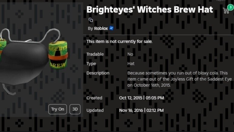 Petition · Make Brighteyes Witches Brew Hat Limited on Roblox - United ...