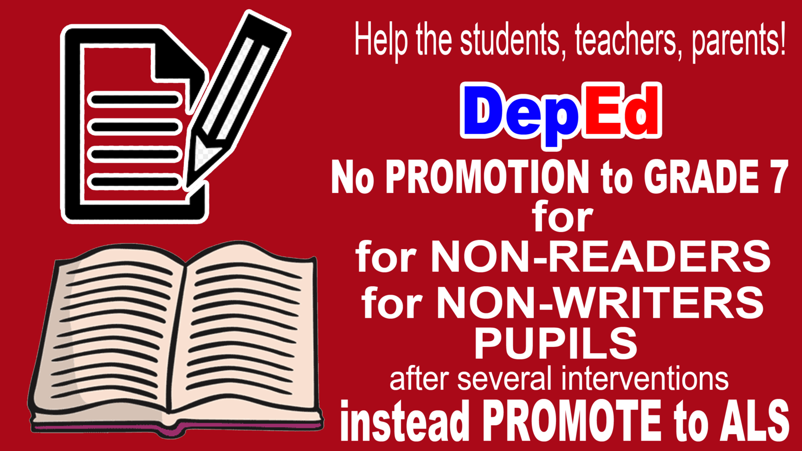 Petition · Stop promoting non-readers and non-writers to Grade 7 ...