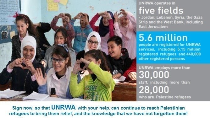 Petition · RESUMPTION OF FUNDING TO UNRWA BY THE CANADIAN GOVERNMENT ...