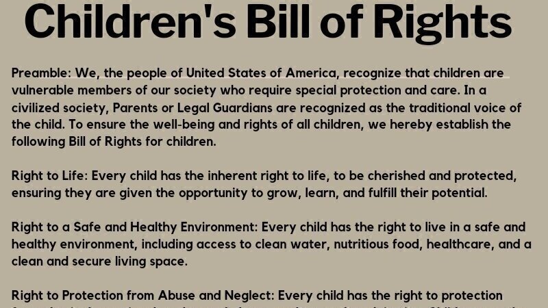 Petition · Support the "Children's Bill of Rights" for a Safer, Kinder ...