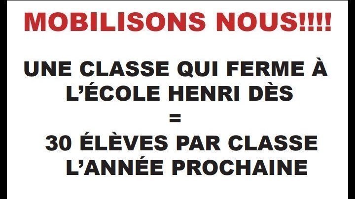 Pétition · Non à La Fermeture Dune Classe à Lécole Maternelle Henri