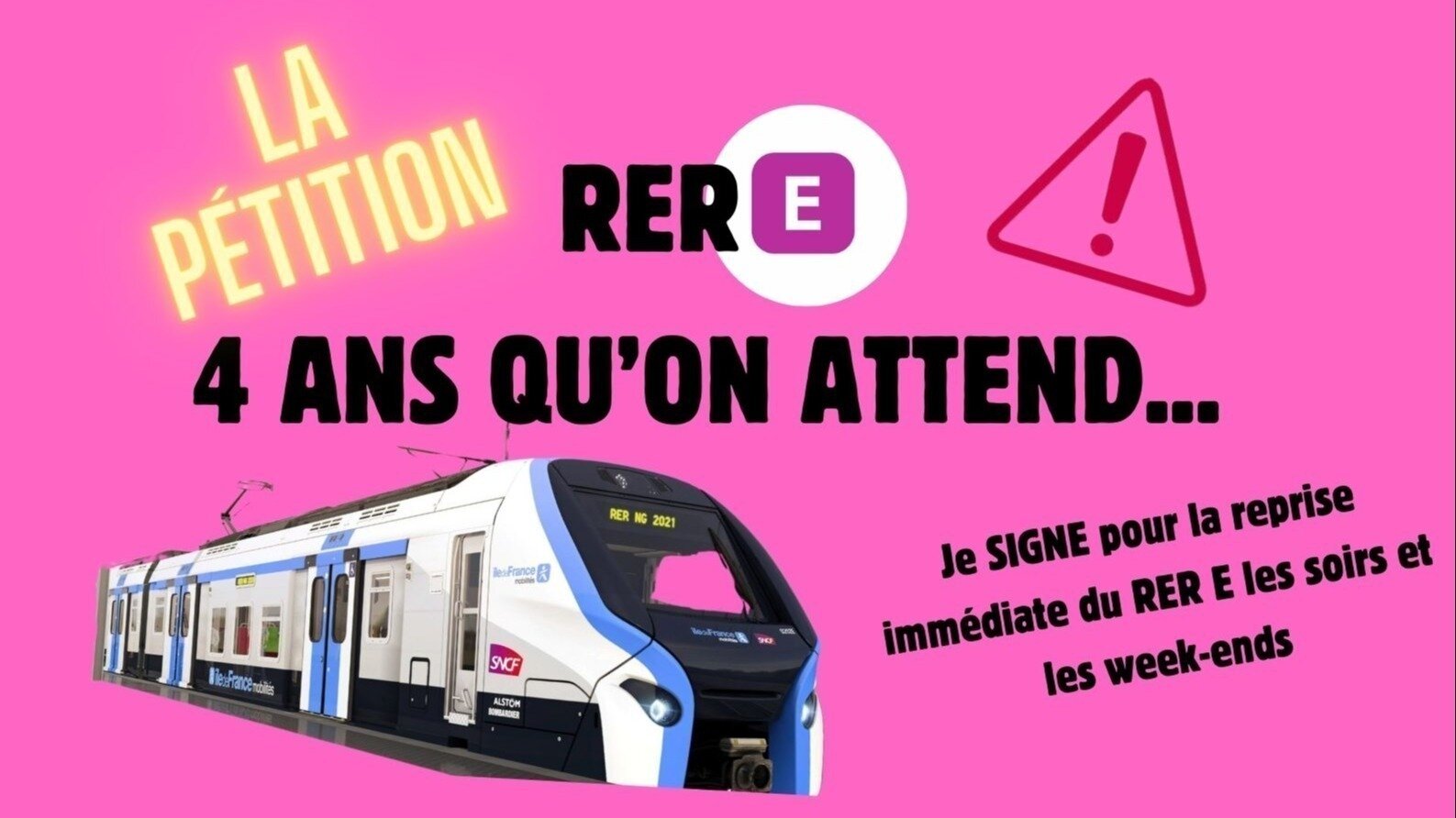 Petition · Je signe pour la reprise immédiate du RER E les soirs et les week-ends - France ...