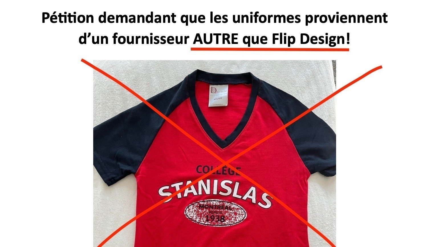 Pétition · Pétition demandant que les uniformes proviennent d’un ...