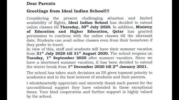 Petition · Ideal Indian School to give vacation on 18th of June ...