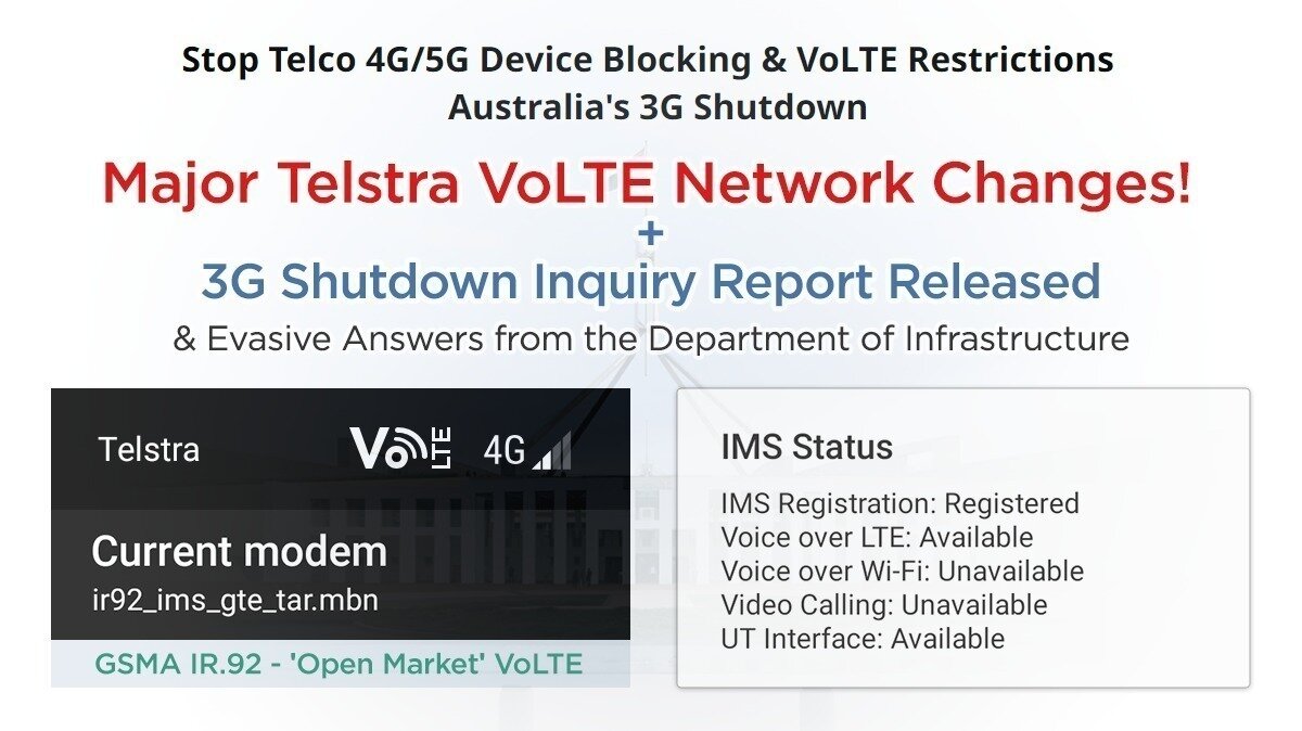 Petition update · 3G Shutdown & 4G Phone Blocking Update: Major Changes to Telstra's VoLTE ...