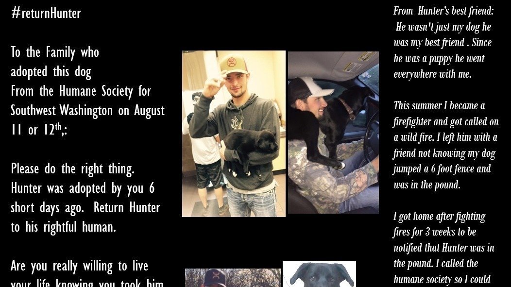 Petition · Return Hunter! Increase Stray Animal Hold Period in ...