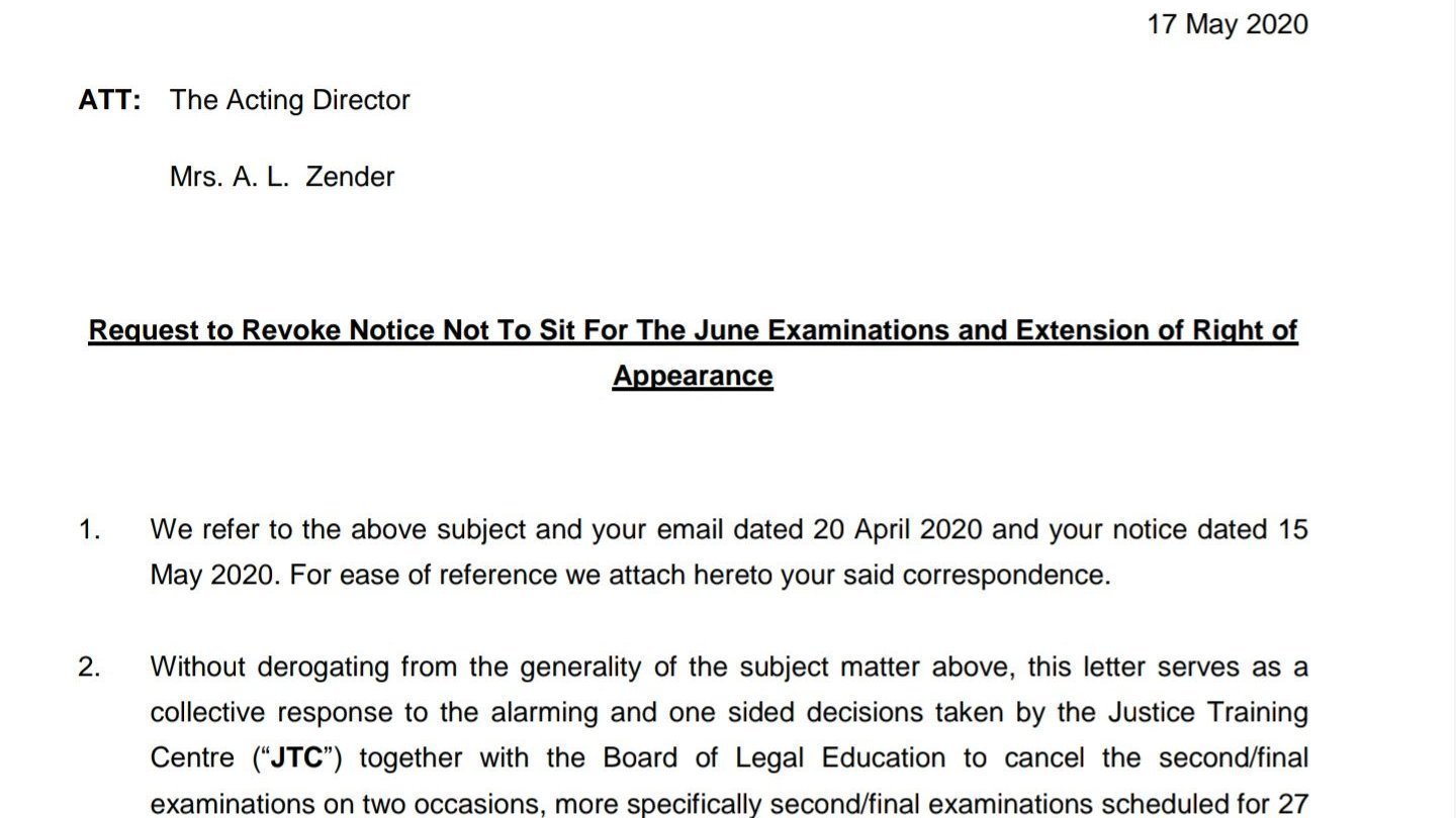 Petition · Revoke Notice Not to Sit for the June Examination and ...